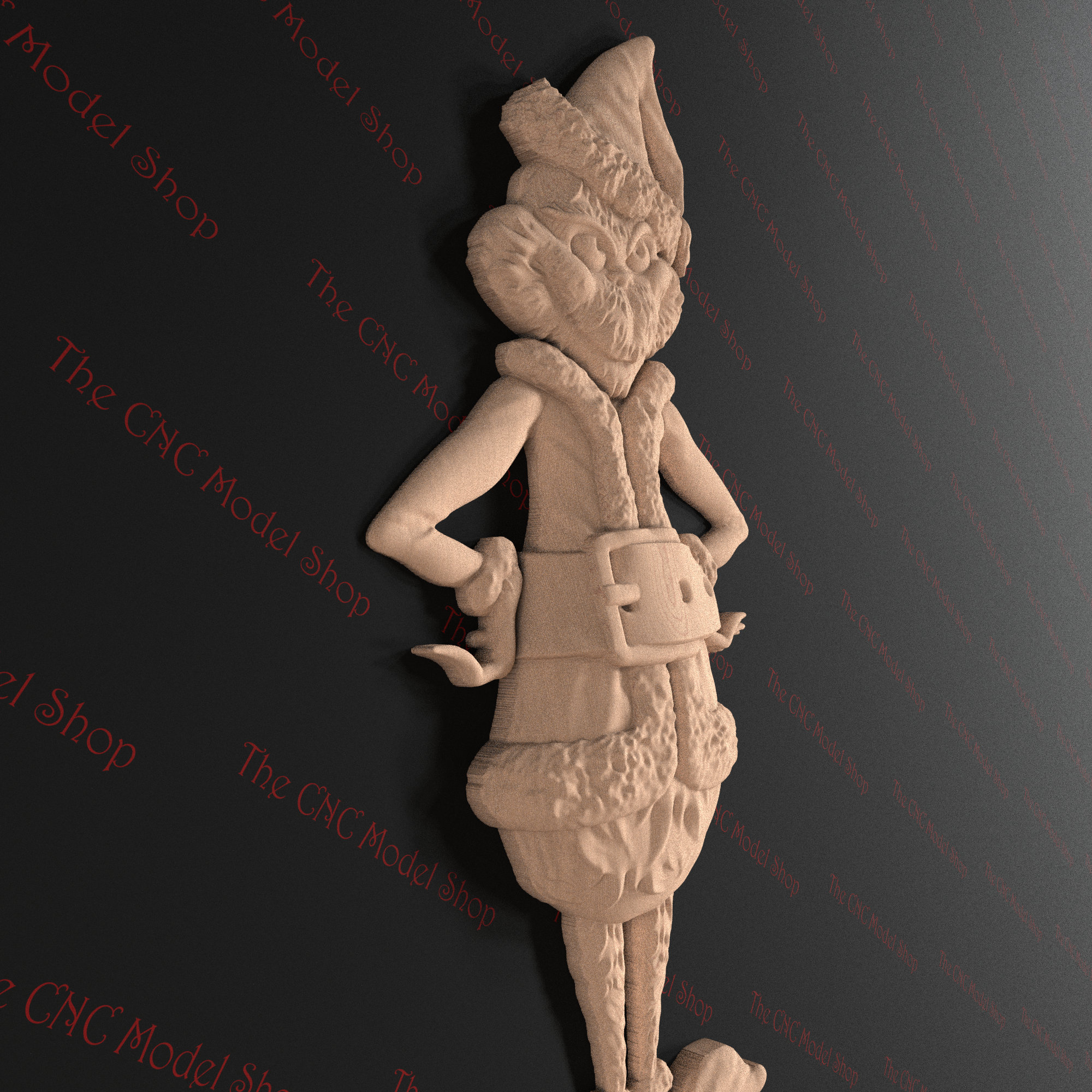 3D STL Relief File of a Holiday Christmas Character for Cnc Carving ...