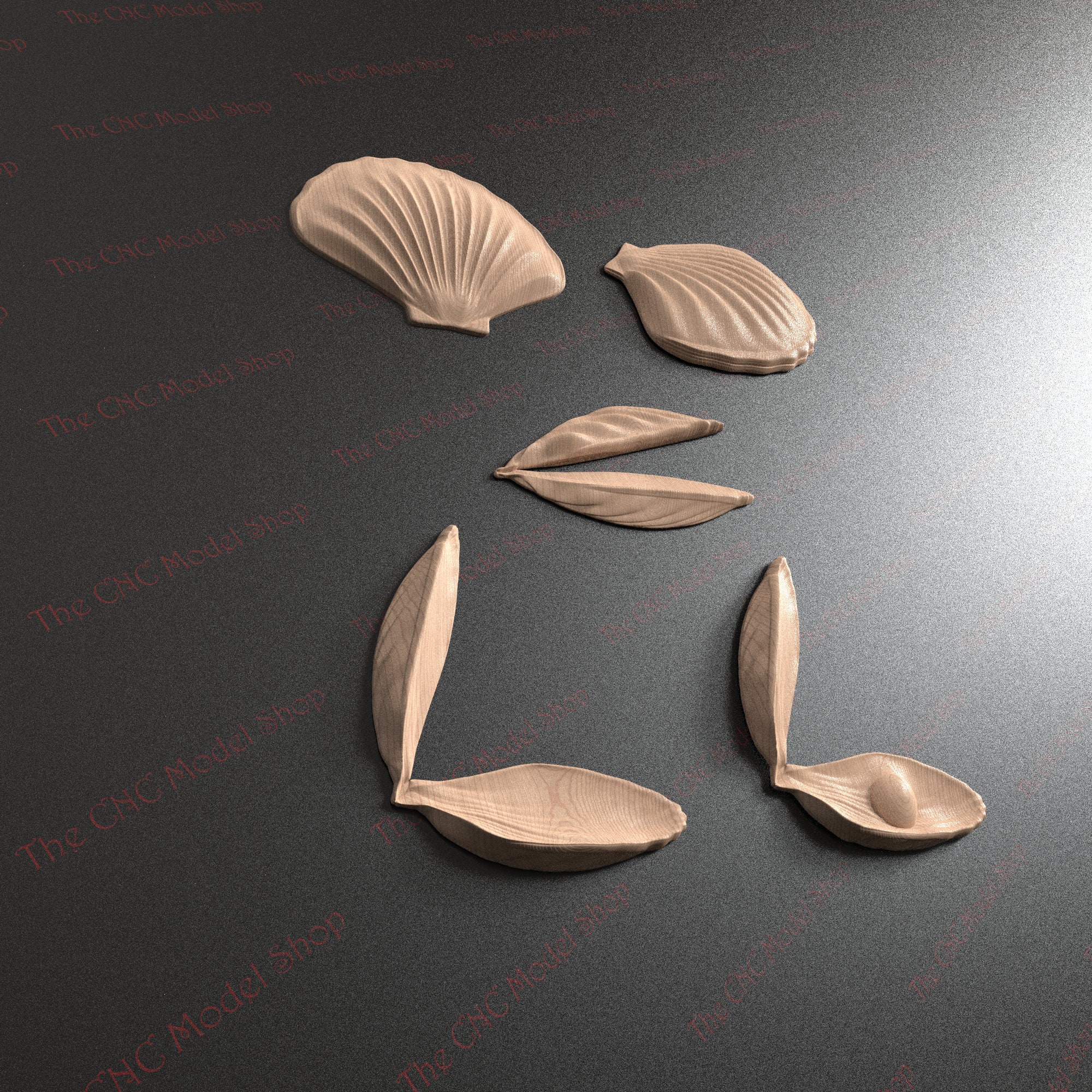 5 Pcs 3D Relief STL Files of Clam Shell - Etsy