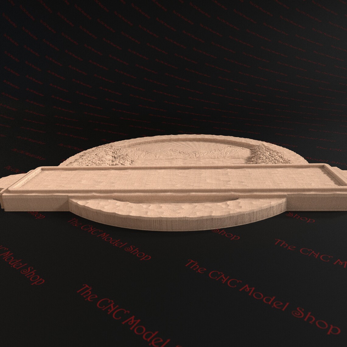 3D STL File of a Cabin Sign Featuring Pines and Mountain Lake Scene for ...
