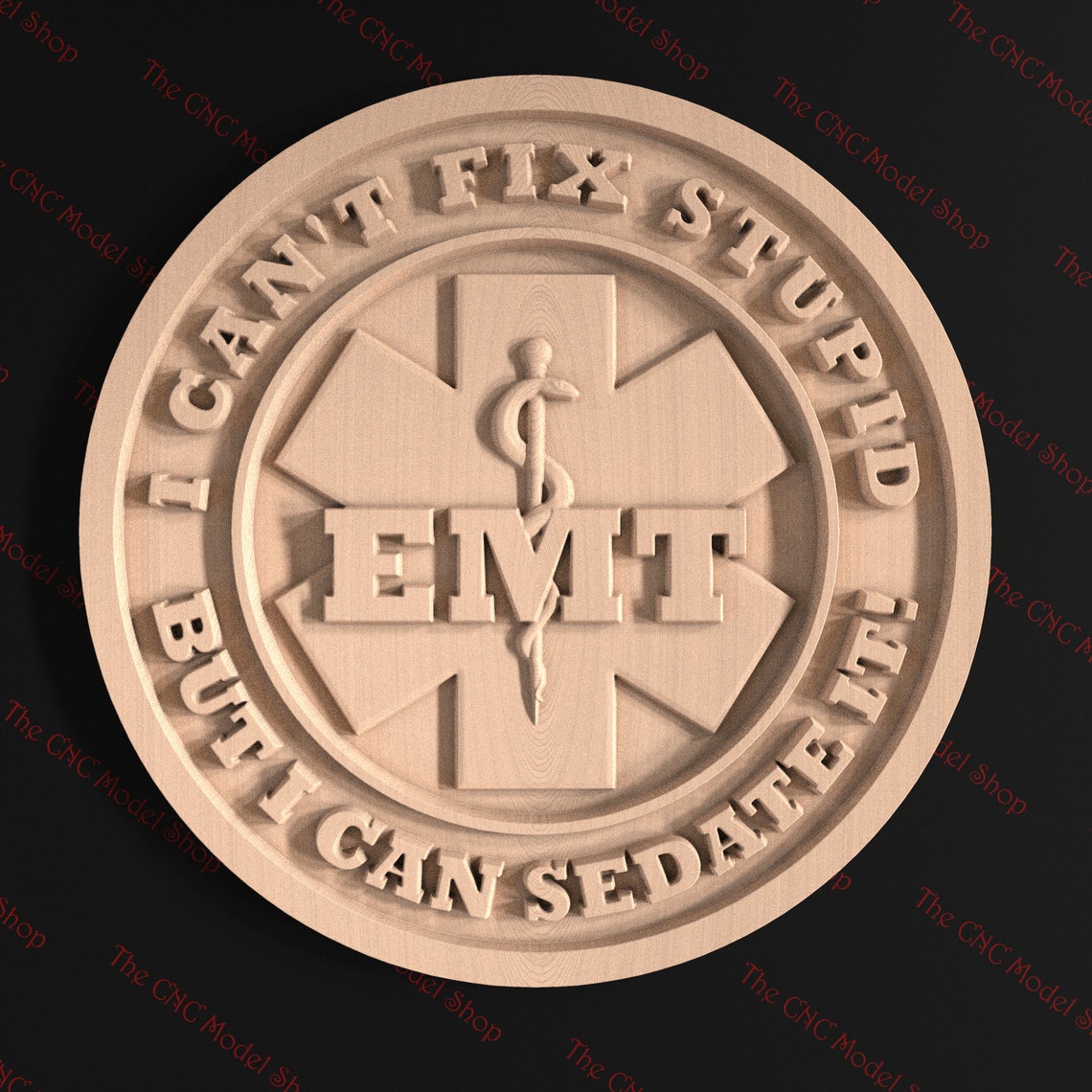 EMT Sign Can't Fix... 3d .stl Relief CNC Router File for - Etsy