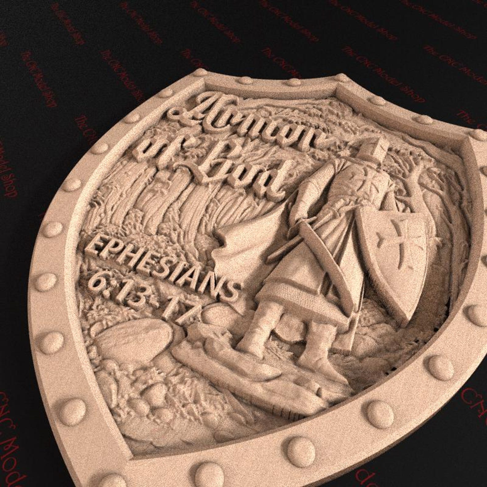 Armor of God Shield 3D Relief STL File for CNC Router Carving or 3D ...