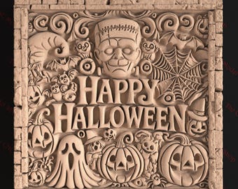Scary Turn Back Halloween Sign 3D Relief STL File for CNC Router ...