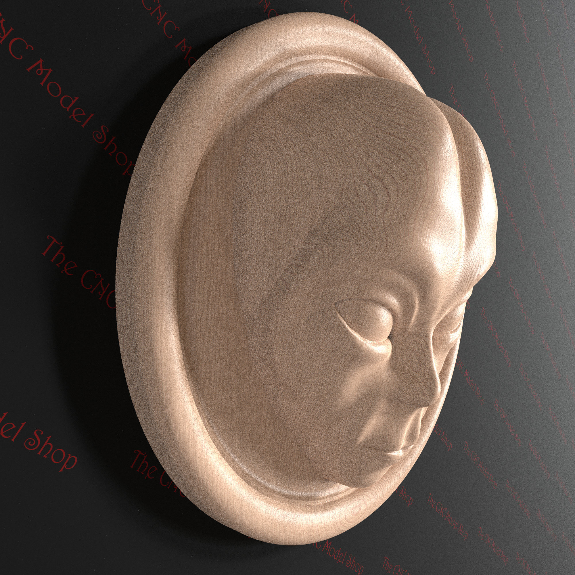 3 Pcs 3D Relief STL File of an Alien Head Wall Mount for CNC - Etsy