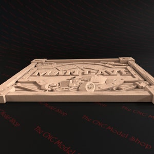 3D Relief STL File of a Hot Rod Man Cave Sign for CNC Router Carving - Etsy