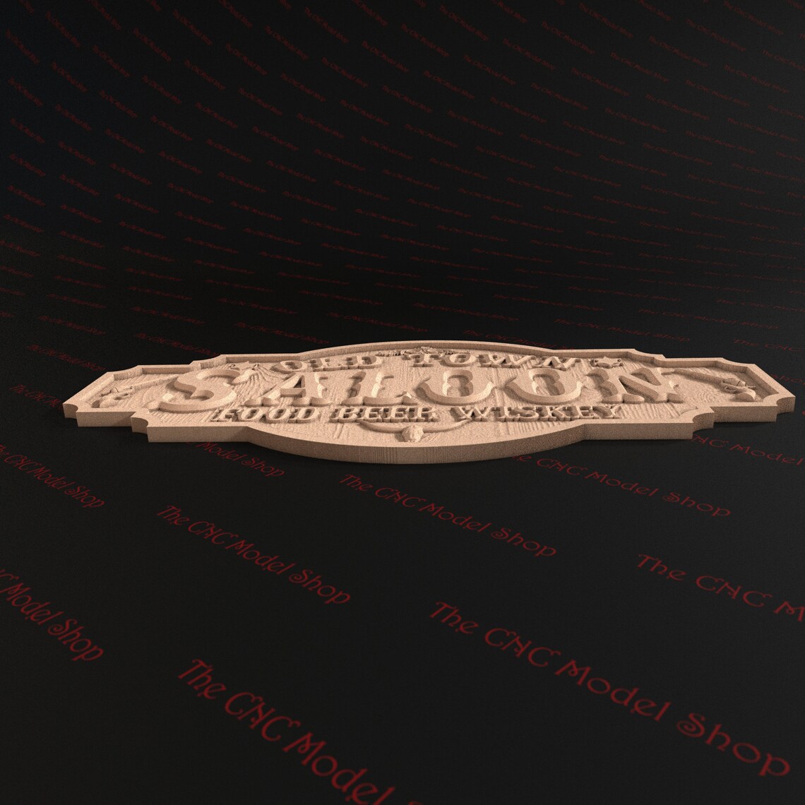 Old Town Saloon Sign, 3D Relief STL File for CNC Router Carving - Etsy