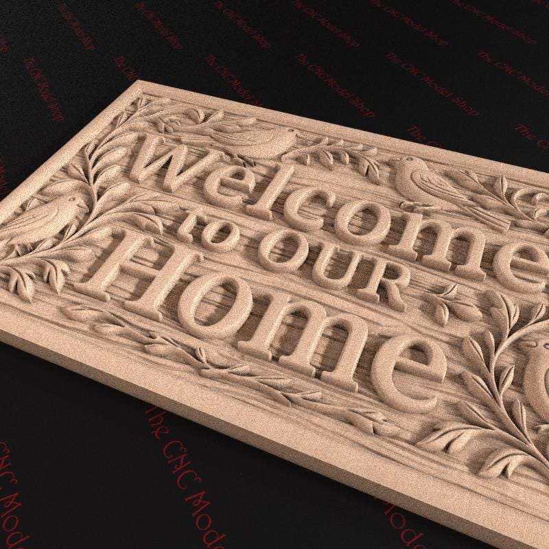 Home Sweet Home 3D Relief STL File for CNC Router Carving or 3D Resin ...