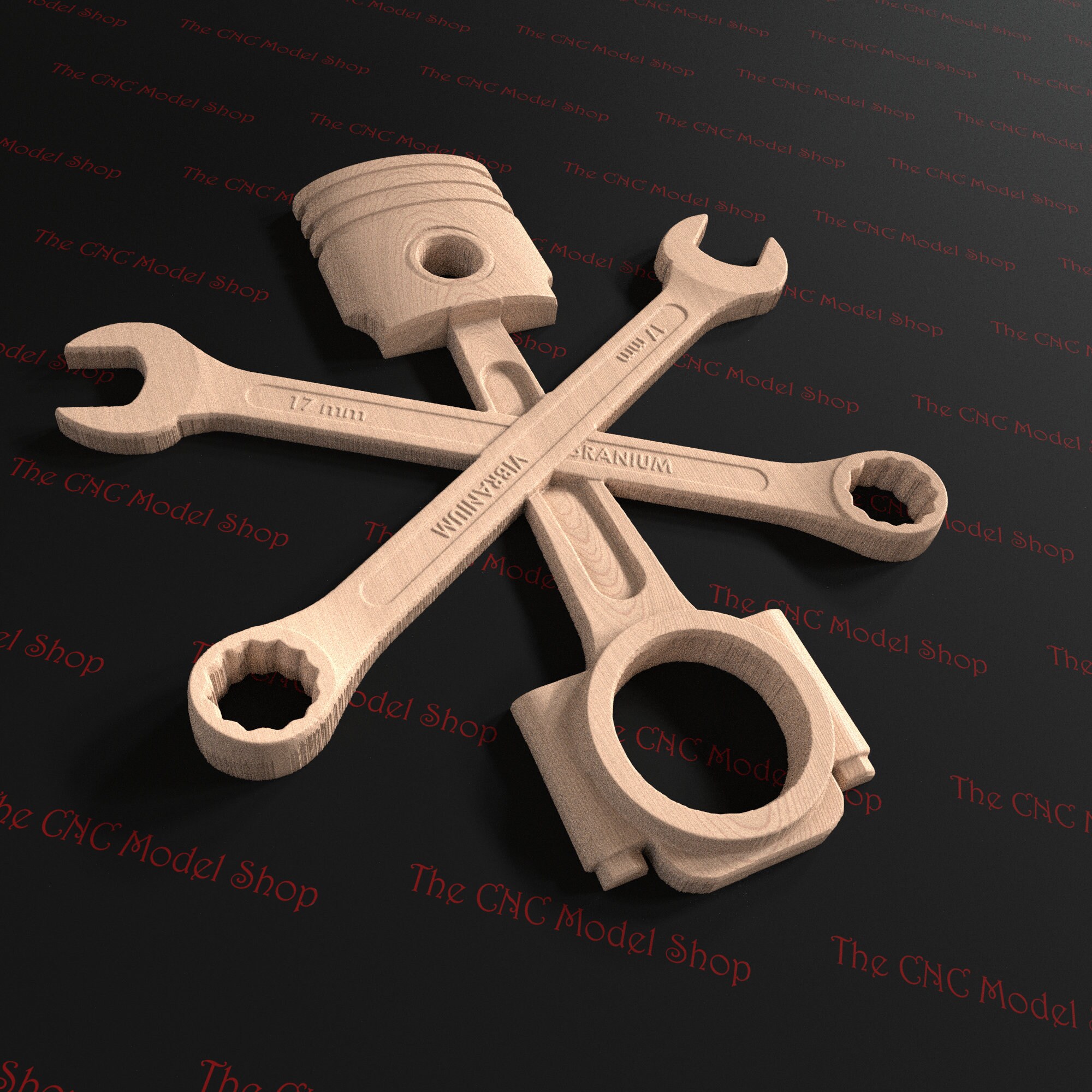 Piston X Wrenches 3D Relief STL File for CNC Router Carving - Etsy Piston X Wrenches 3D Relief STL File for CNC Router Carving - Etsy