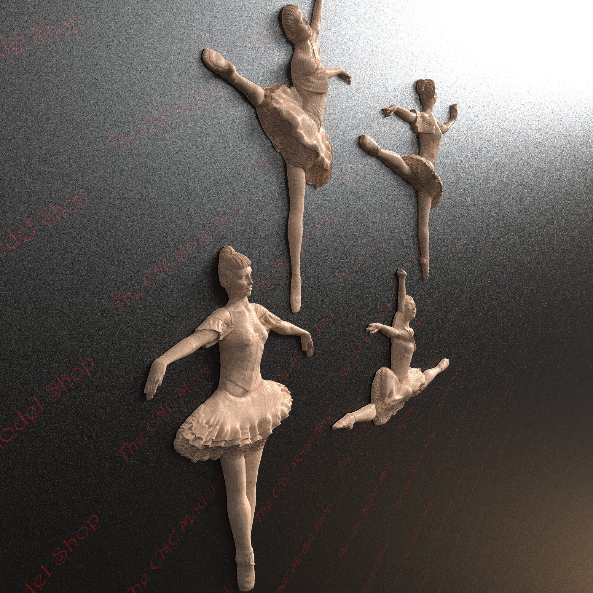 4 Pcs 3D Relief STL Files of a Ballerina Pack 1 - Etsy
