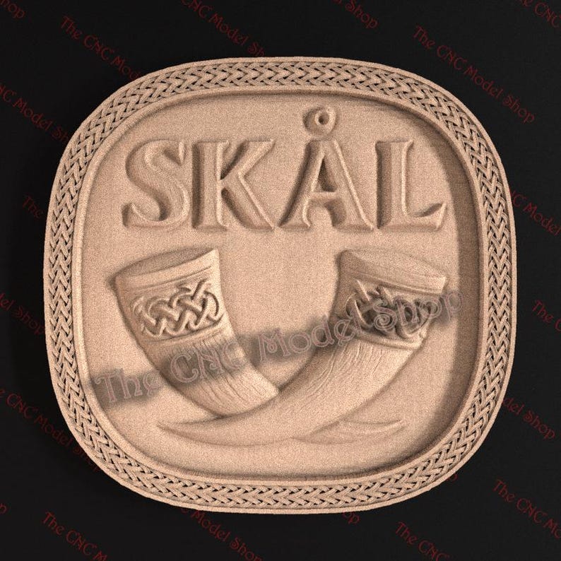 Skål Viking Drinking Horns 3D Relief STL File for CNC Router Carving or ...