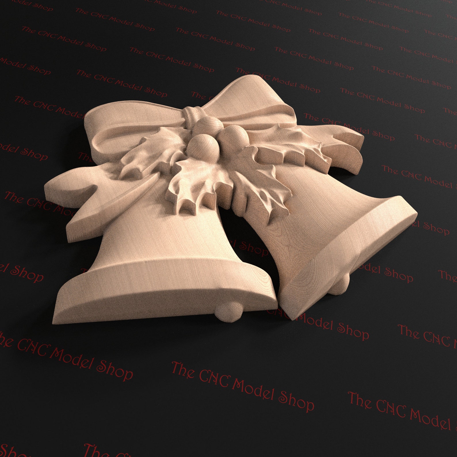 Christmas Bells, 3D Relief STL File for CNC Relief Carving or 3d ...