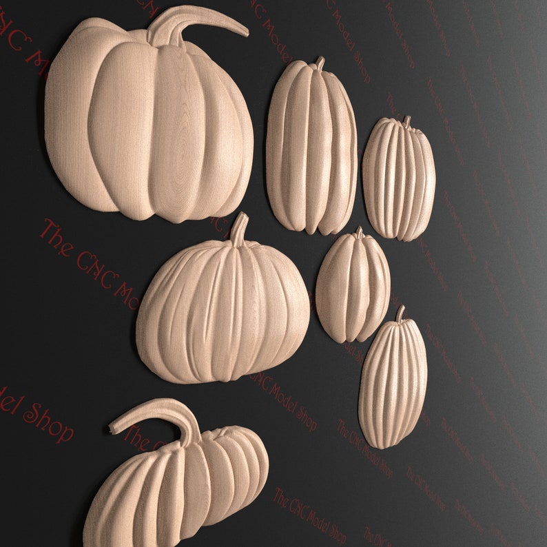 3D Relief STL File Fall Pumpkin Pack 1 for CNC Router Carving - Etsy