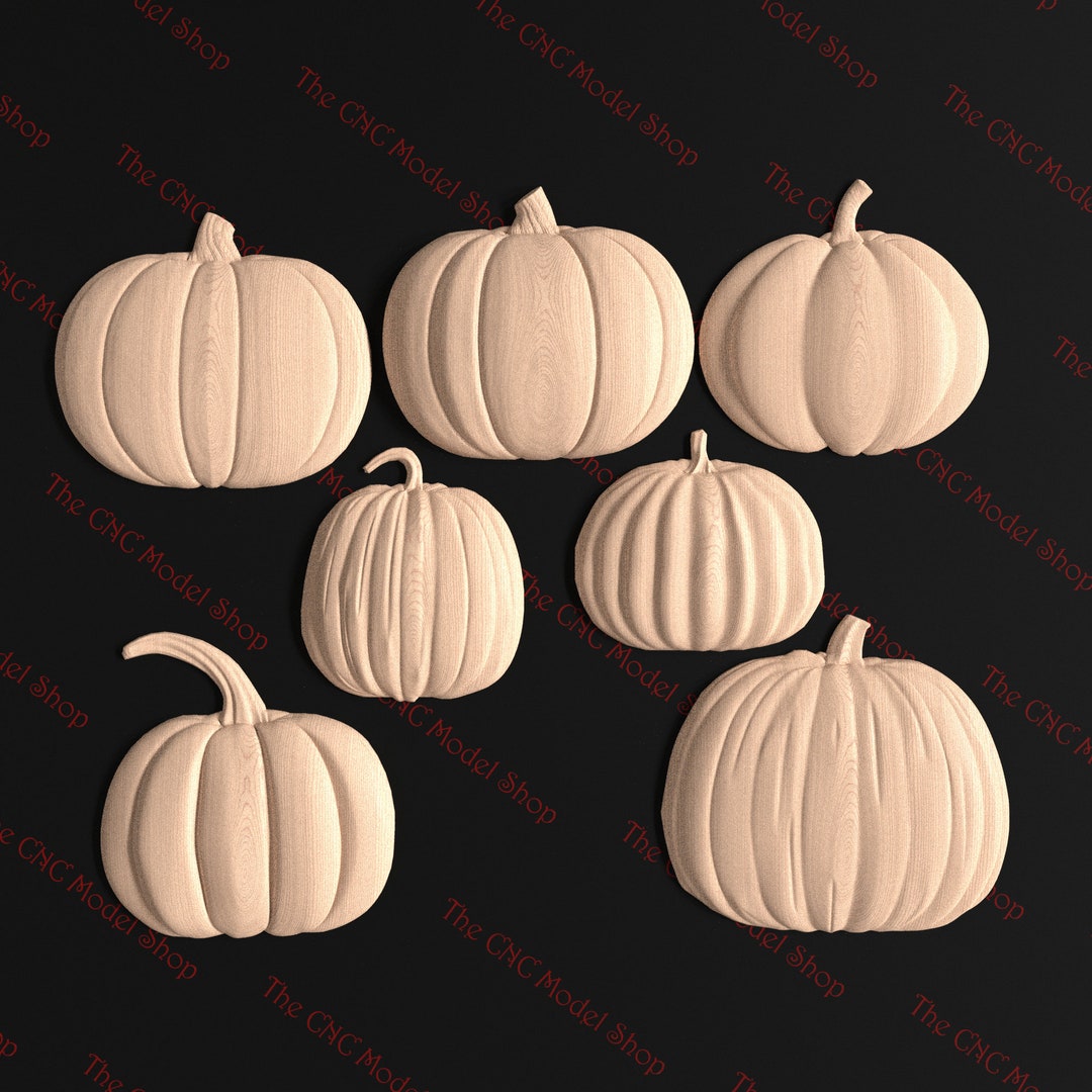3D Relief STL File, Fall Pumpkin Pack 2 for CNC Router Carving - Etsy