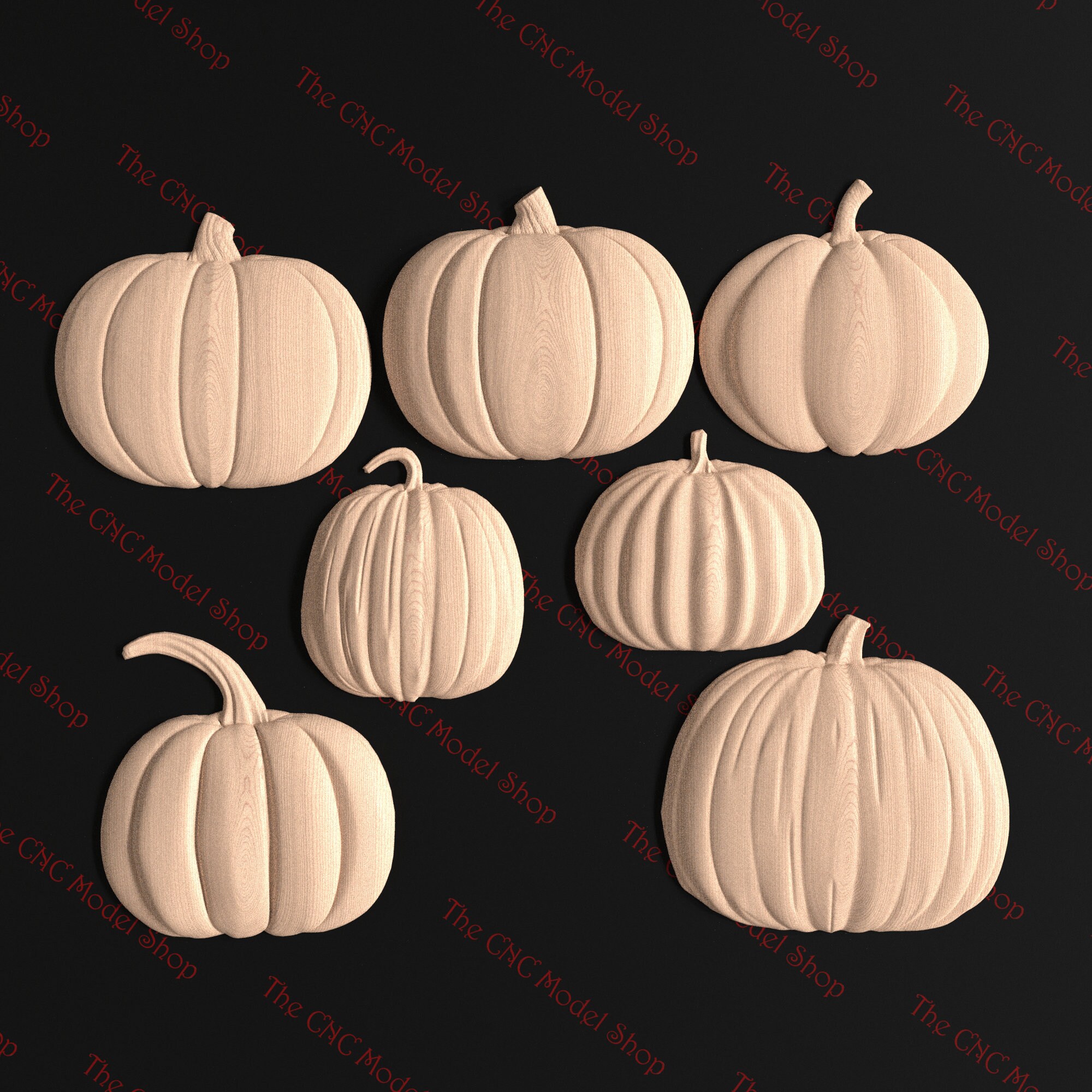 3D Relief STL File Fall Pumpkin Pack 2 for CNC Router Carving - Etsy