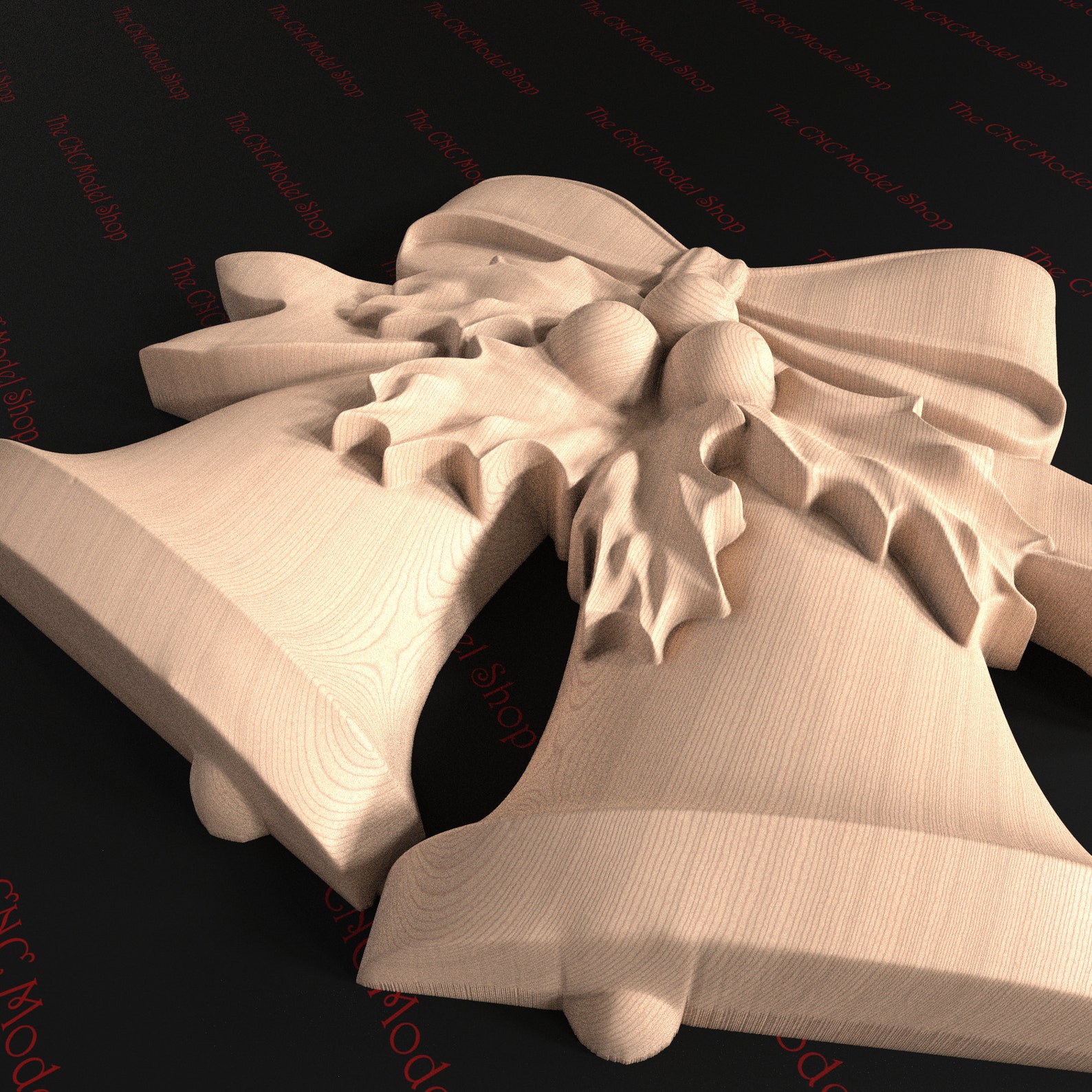 Christmas Bells, 3D Relief STL File for CNC Relief Carving or 3d ...