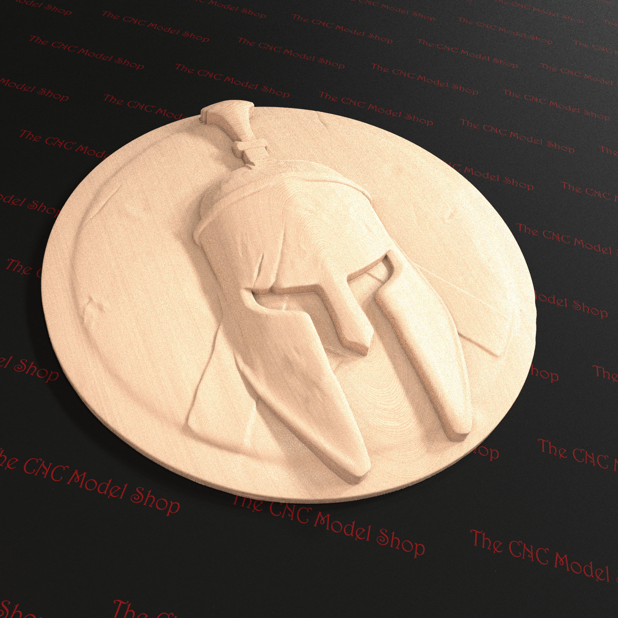 Spartan Helmet on Shield Wall Art, 3d Stl Relief File for Cnc Router ...