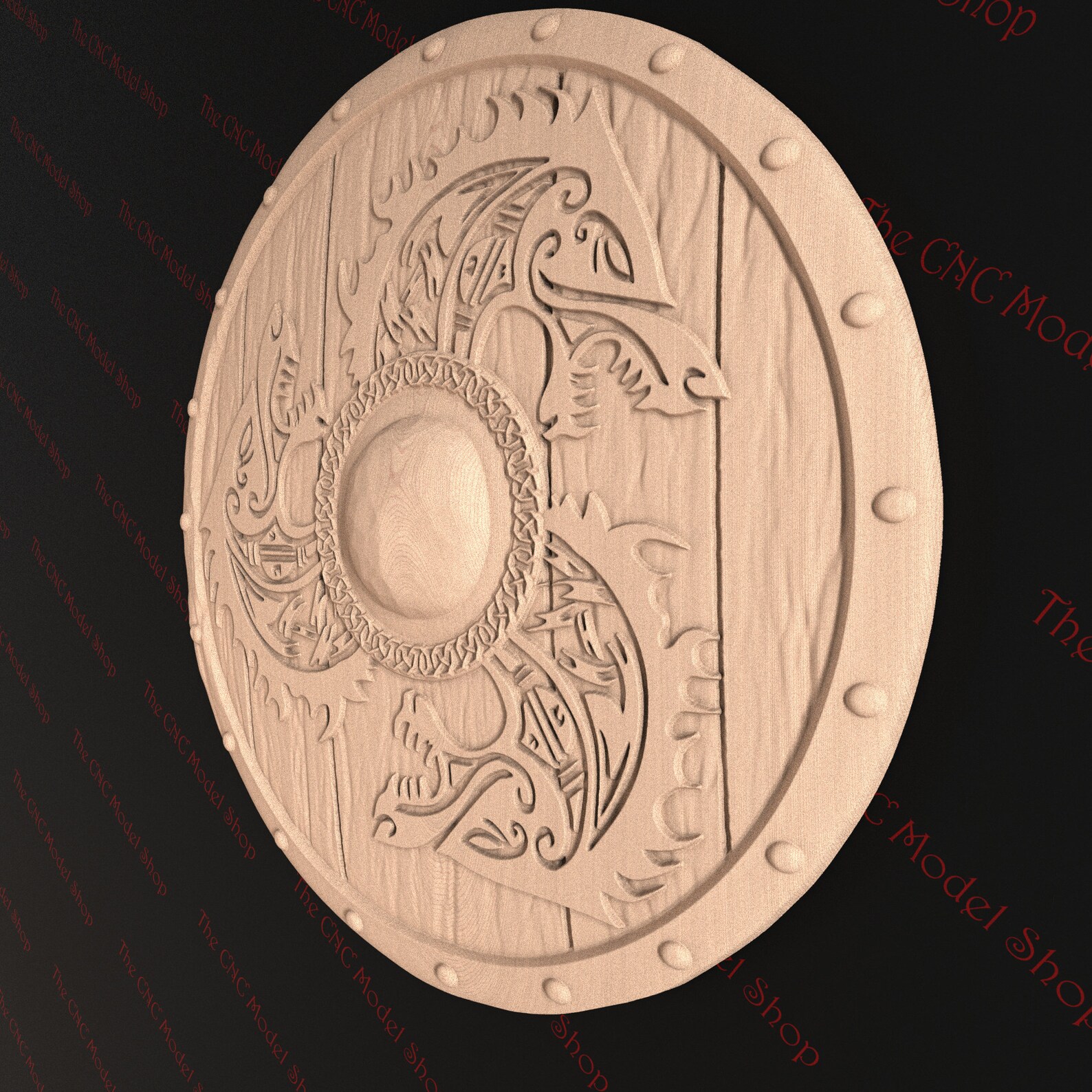 Viking Shield Wall Art, 3d Stl Relief File for Cnc Router Carving ...