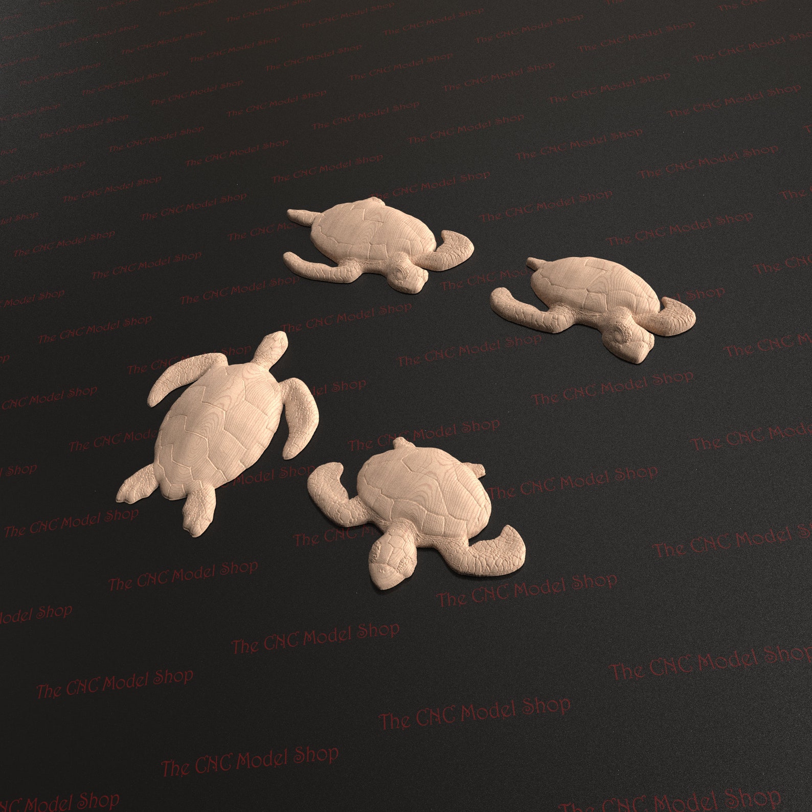 3D Relief STL Files of a Sea Turtle includes 4 Models | Etsy
