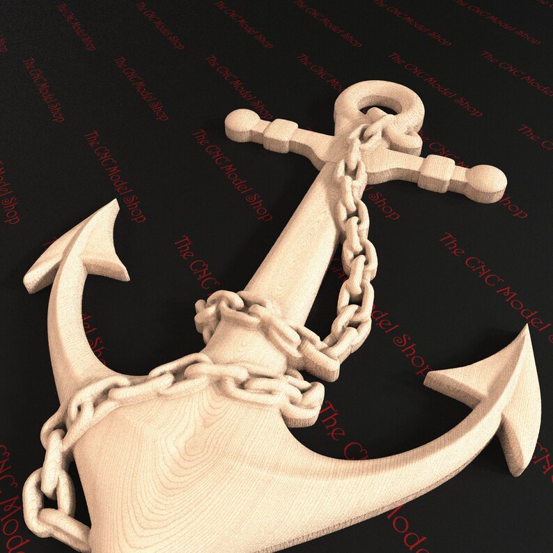 Ships Anchor With Chain 3d .stl Relief CNC Router File for - Etsy