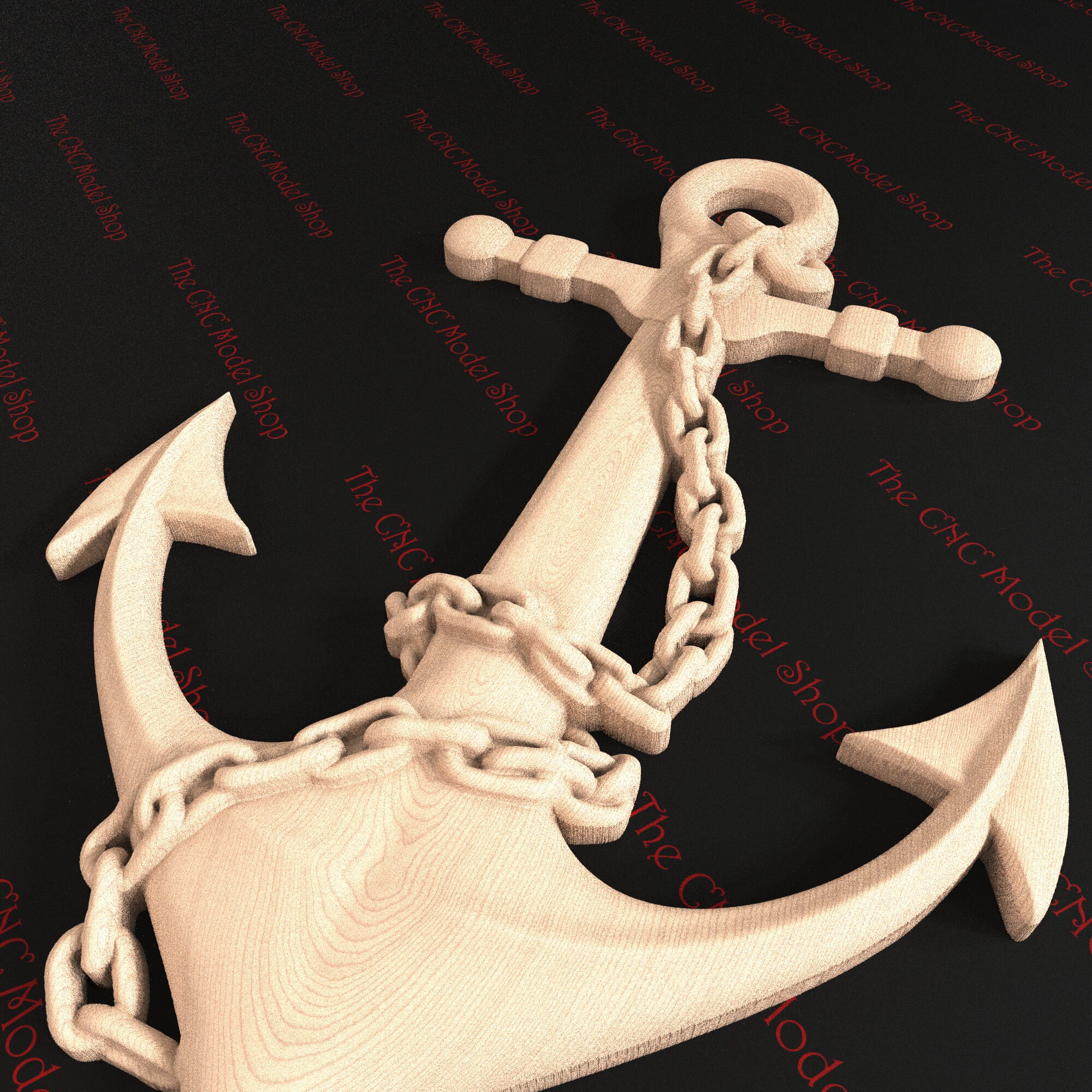 Ships Anchor With Chain 3d .stl Relief CNC Router File for - Etsy