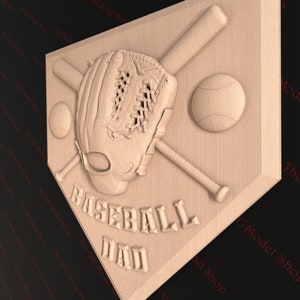 2 Pcs, Baseball Dad Sign, 3d Stl Relief CNC Router File for Cnc Carving ...
