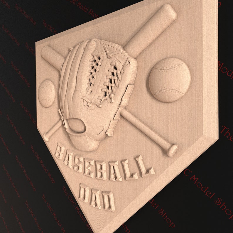 2 Pcs, Baseball Dad Sign, 3d Stl Relief CNC Router File for Cnc Carving ...
