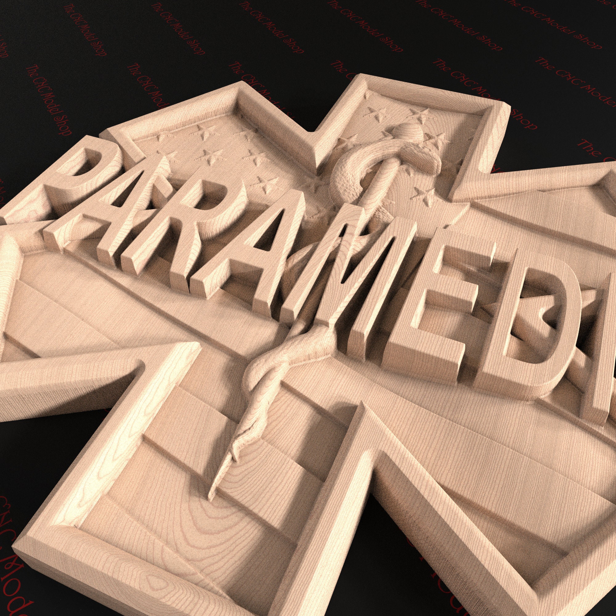 Paramedic Sign With US Flag 3d Relief STL File for Cnc Router - Etsy