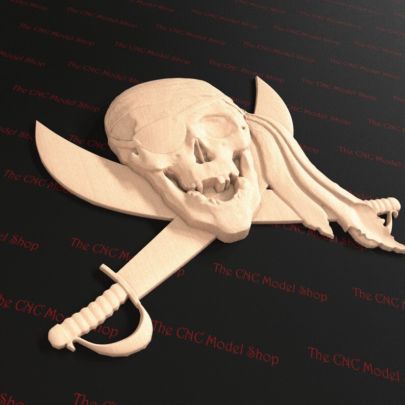 Pirate Skull and Swords 3d Stl Relief File for Cnc Router - Etsy