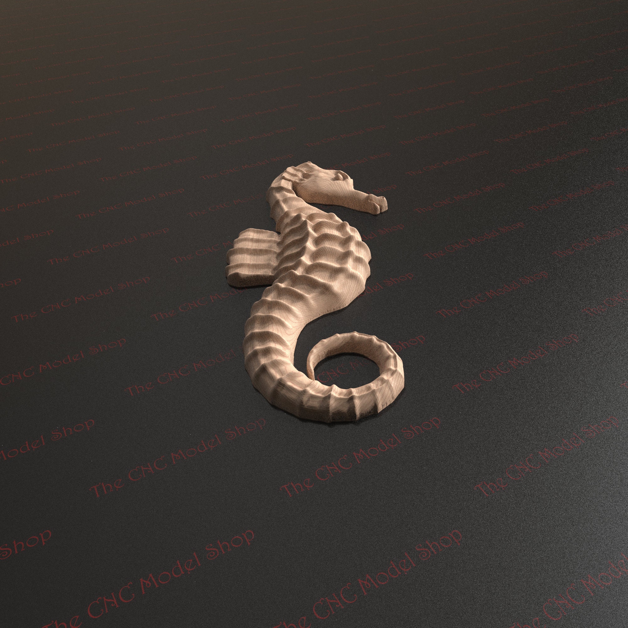 3D STL File of a Seahorse for CNC Relief Carving or 3D Printing - Etsy