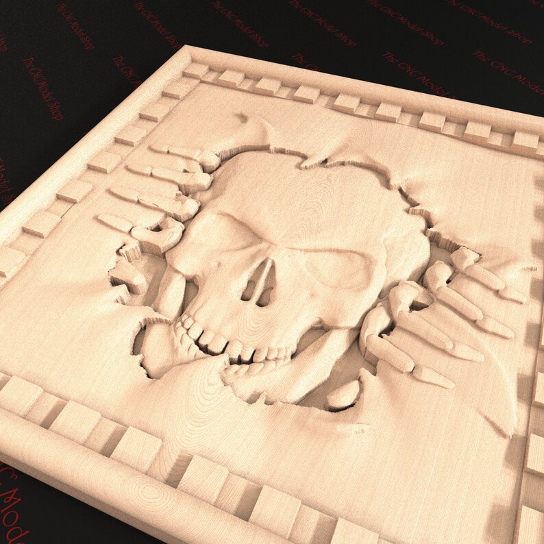 Skeleton Breaking Through 3d Stl Relief File for Cnc Router - Etsy