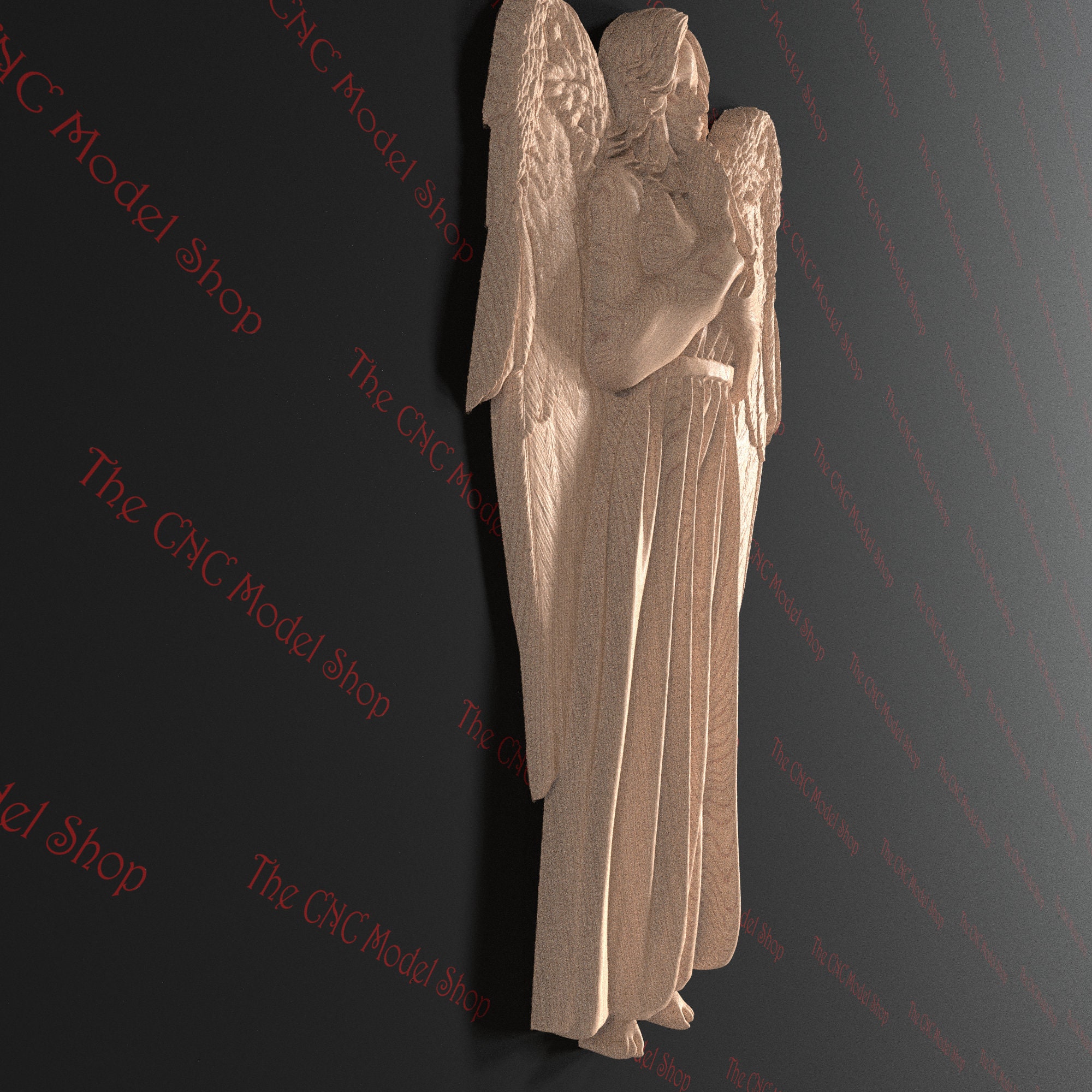 2 Pcs 3D Relief STL Files of a Praying Angel for CNC Carving - Etsy