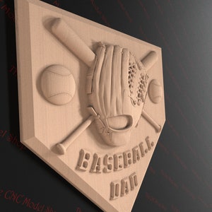 2 Pcs, Baseball Dad Sign, 3d Stl Relief CNC Router File for Cnc Carving ...