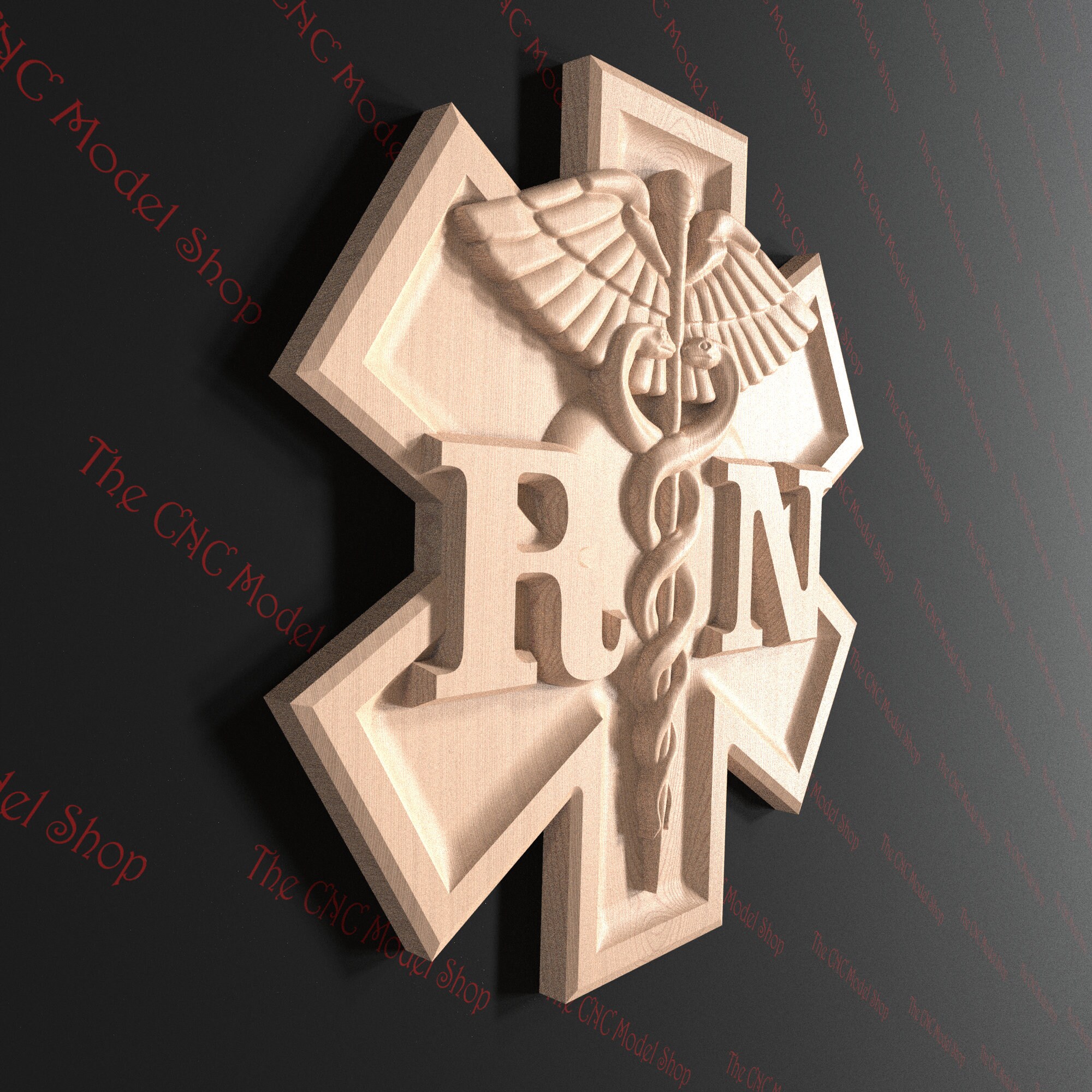 3d Relief STL File of an RN Wall Art Plaque for Cnc Router Carving - Etsy