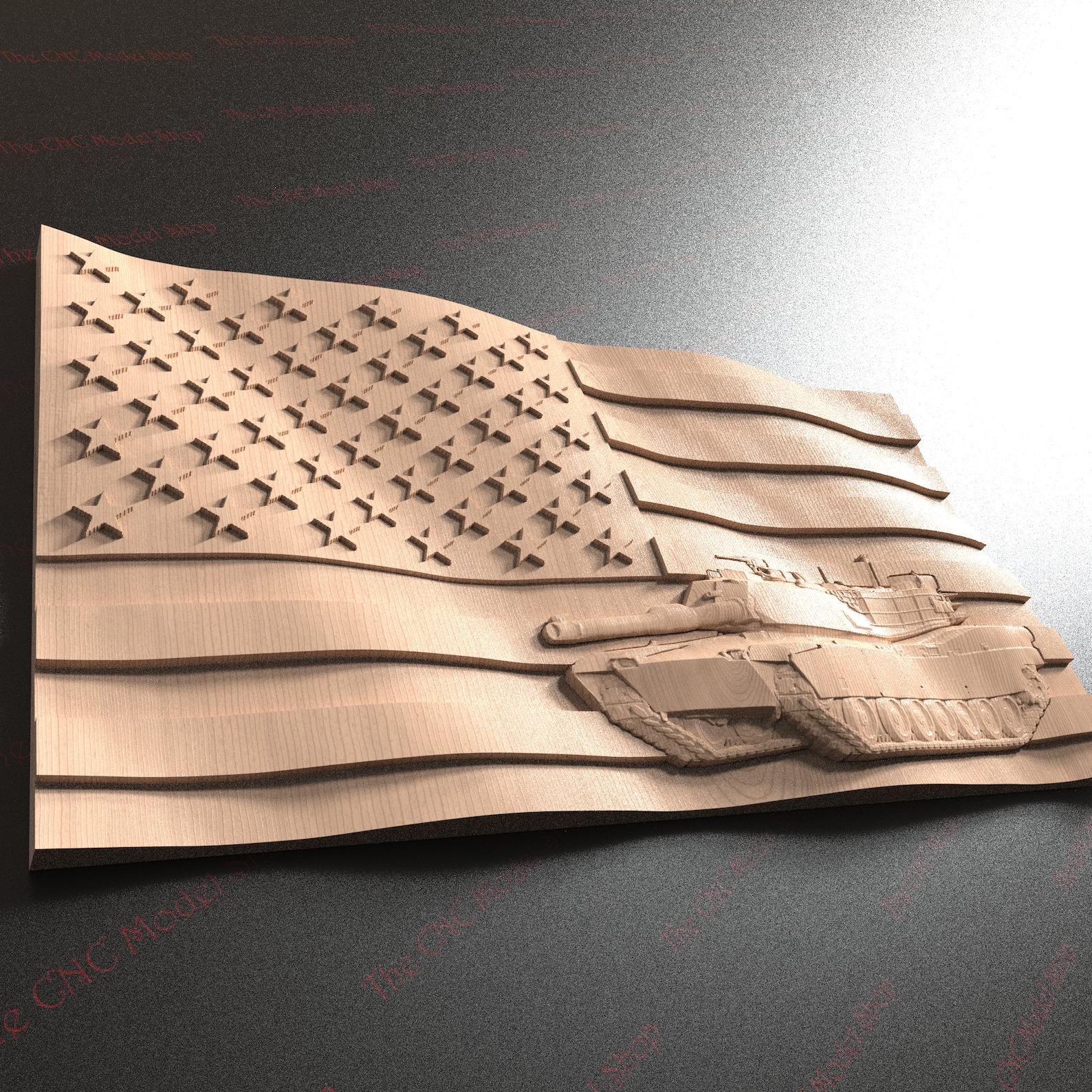3 Pcs. 3D STL CNC Router File of the American Flag With M1 - Etsy