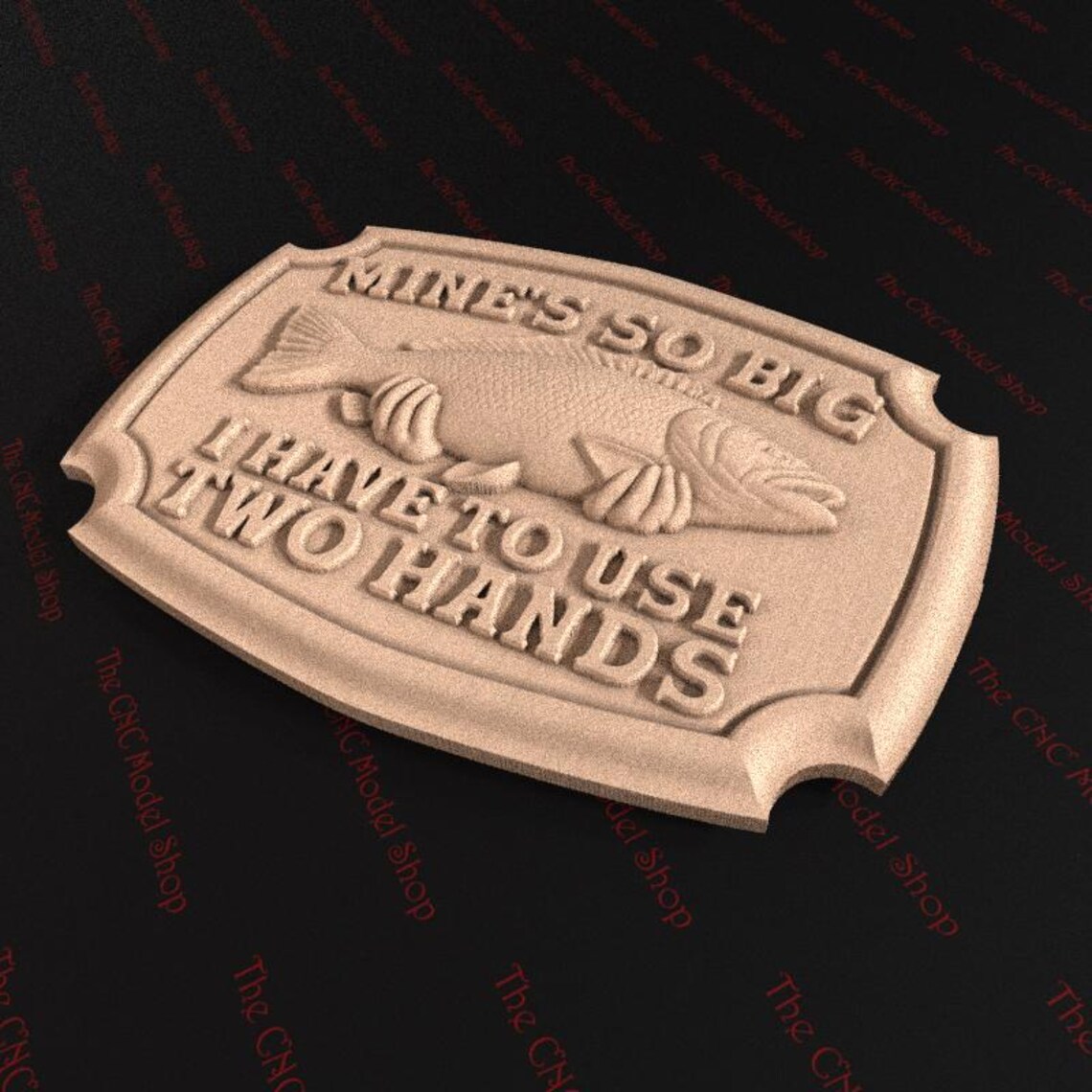 Funny Big Fish Sign 3D Relief STL File for CNC Router Carving or 3D ...