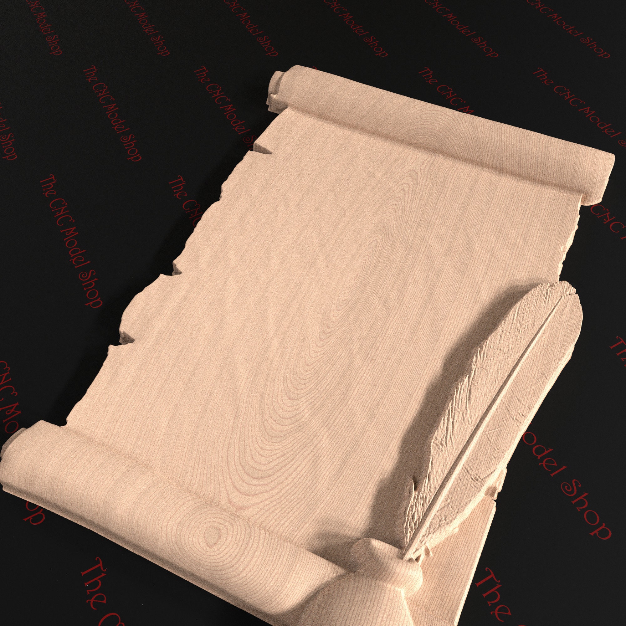 3D Relief STL File of a Old Scroll With Quill and Inkwell for - Etsy