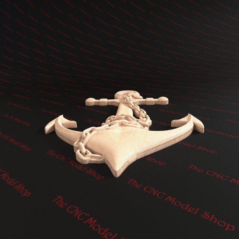 Ships Anchor With Chain 3d .stl Relief CNC Router File for - Etsy