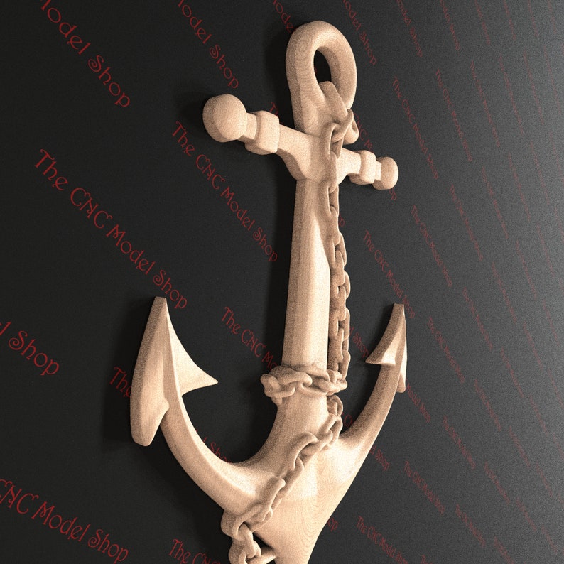 Ships Anchor With Chain 3d .stl Relief CNC Router File for - Etsy