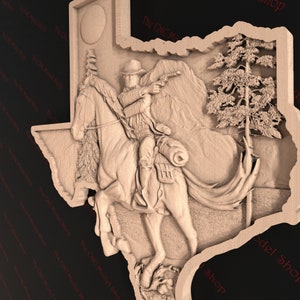 3D STL Relief File of a Texas Cowboy for CNC Router / CNC Carving ...