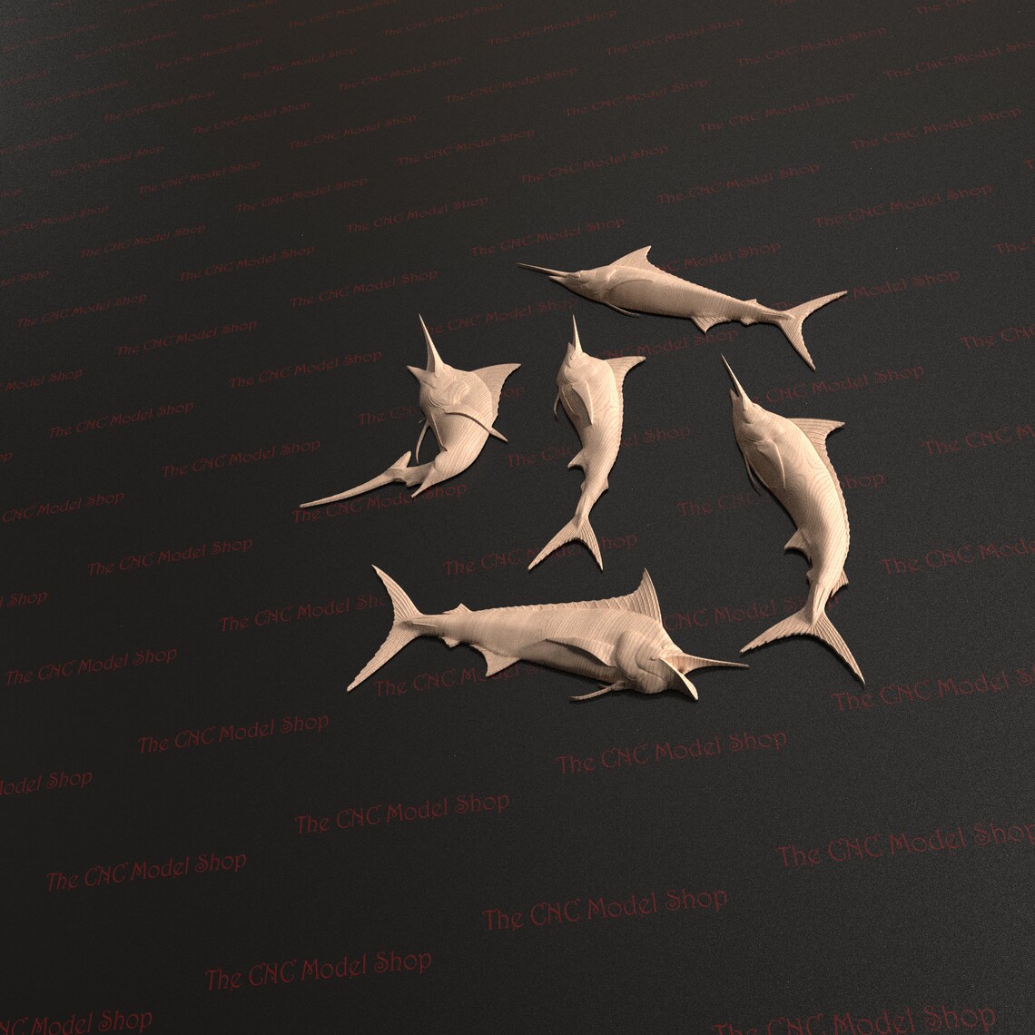 10 Pcs, 3D Relief STL Files of a Marlin - Etsy