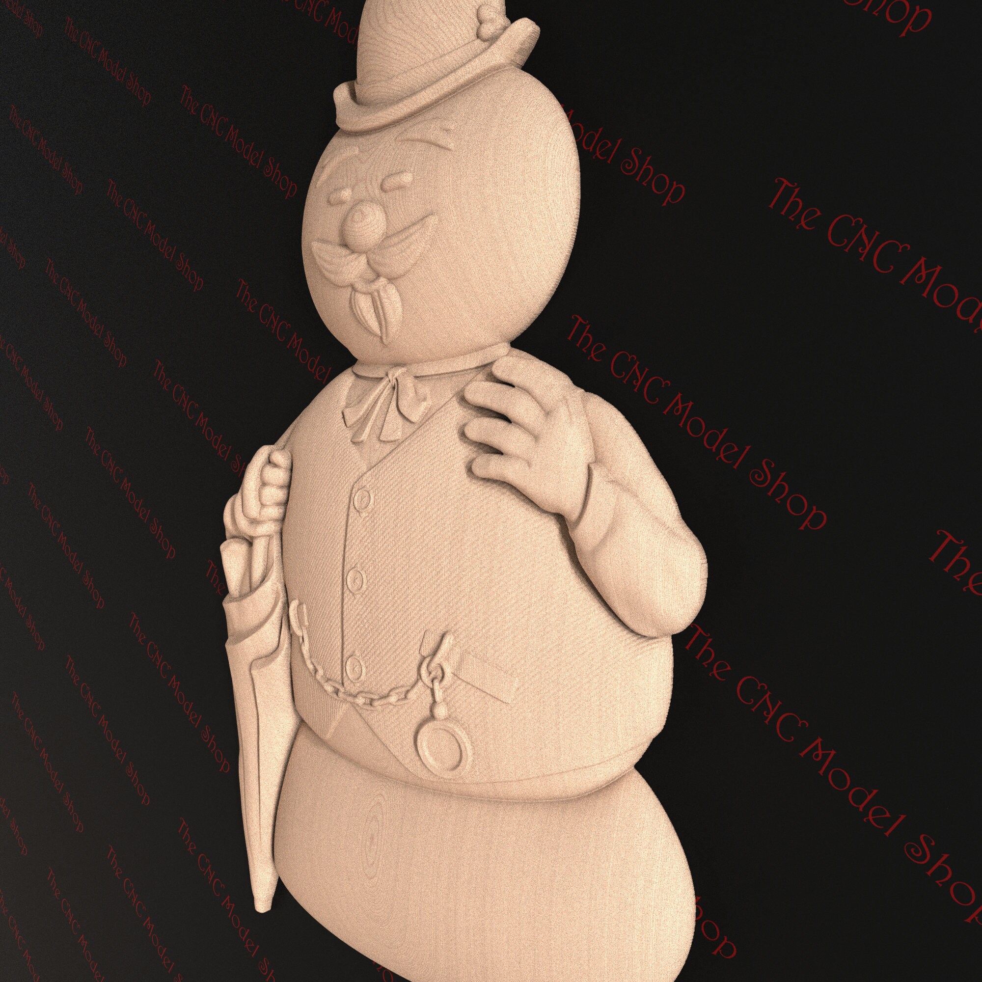3D STL Relief File of a Holiday Christmas Snowman for Cnc Carving ...