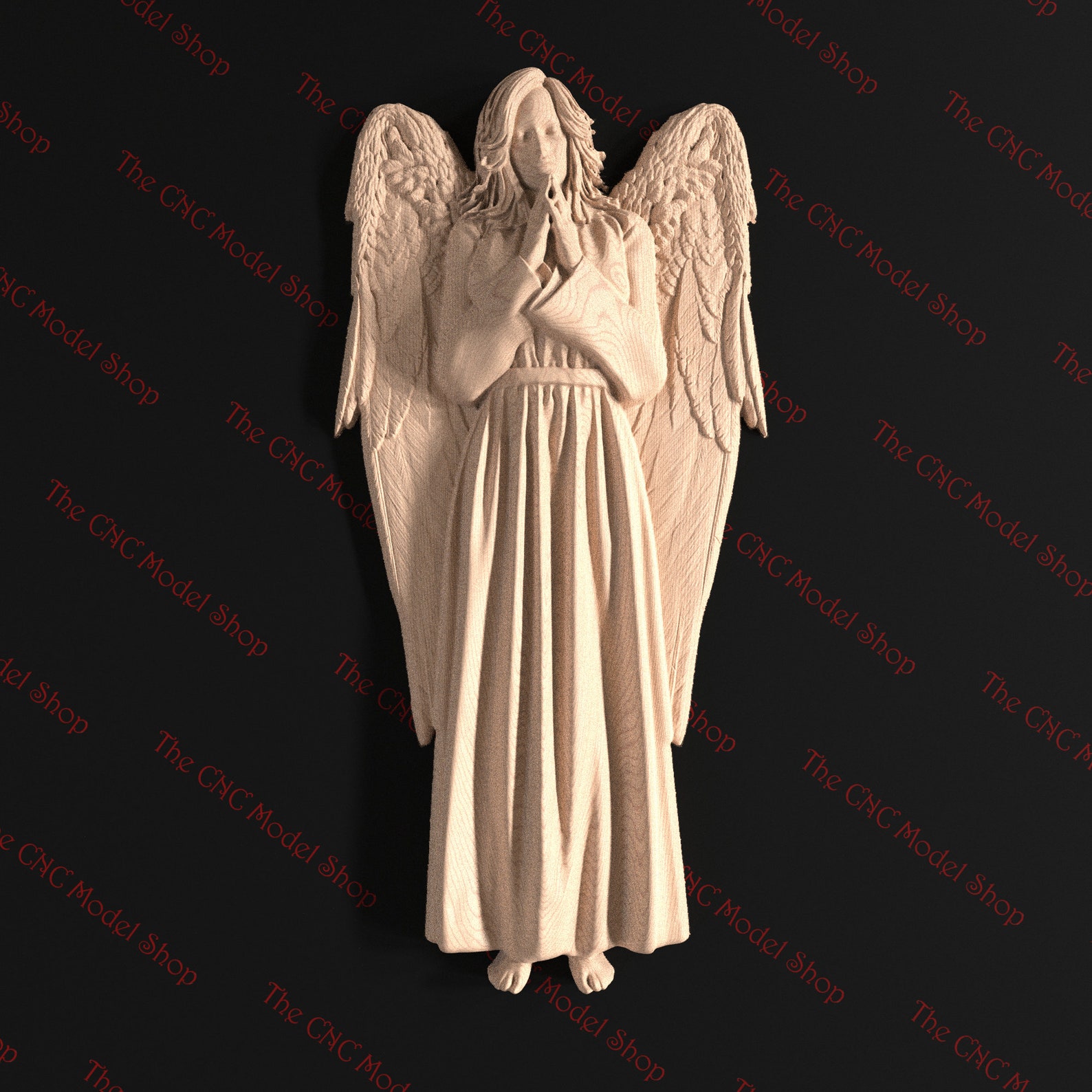 2 Pcs 3D Relief STL Files of a Praying Angel for CNC Carving - Etsy