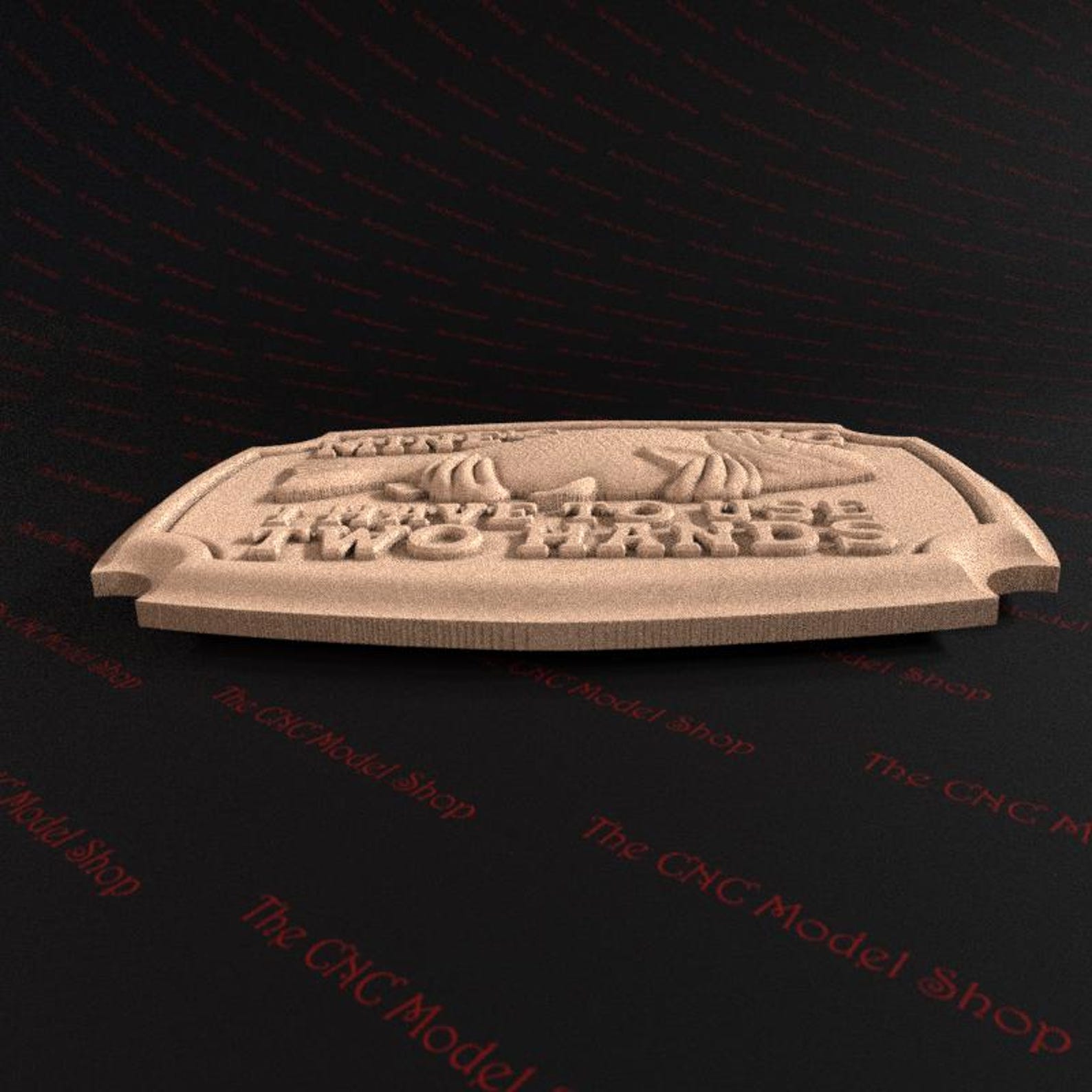 Funny Big Fish Sign 3D Relief STL File for CNC Router Carving or 3D ...