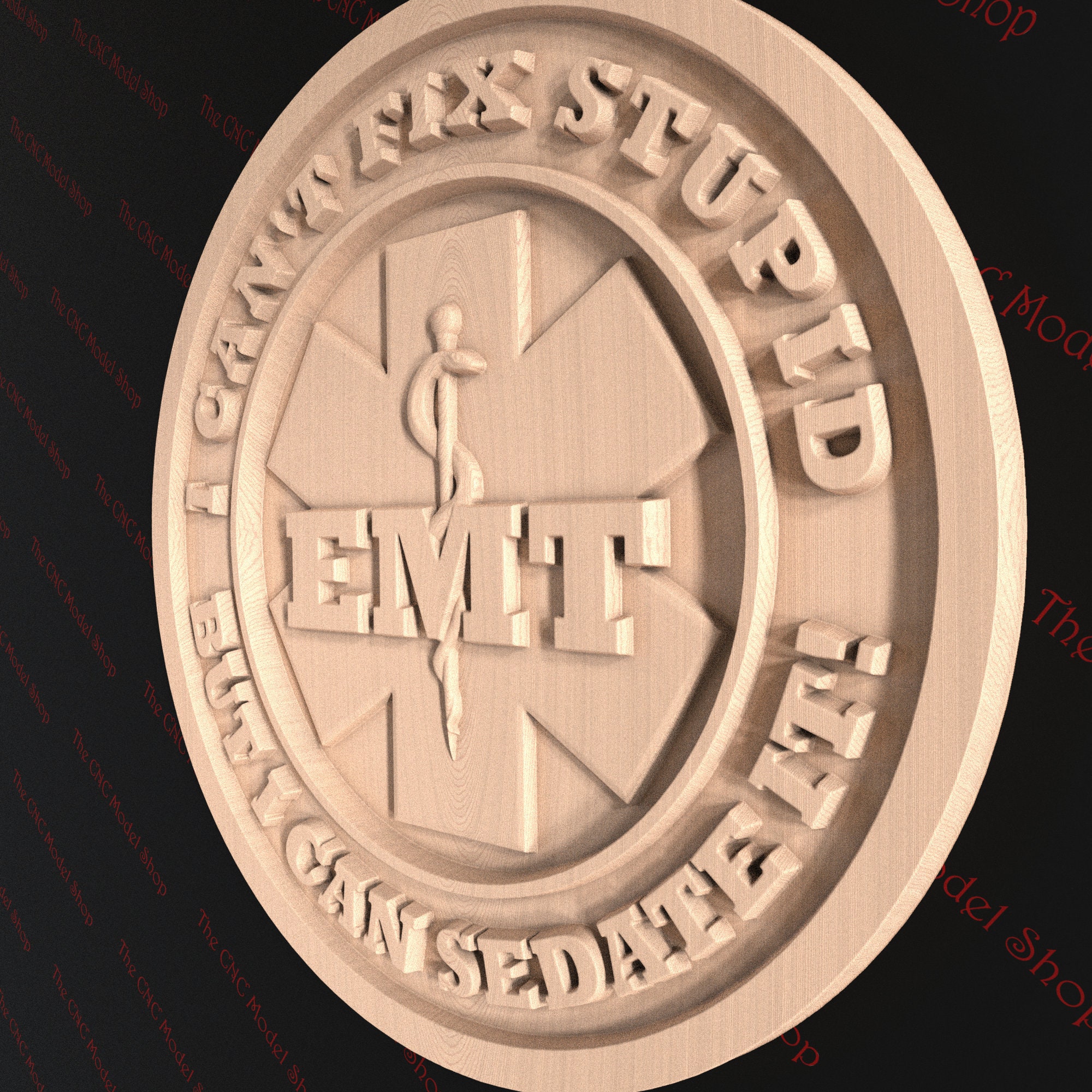 EMT Sign Can't Fix... 3d .stl Relief CNC Router File for - Etsy
