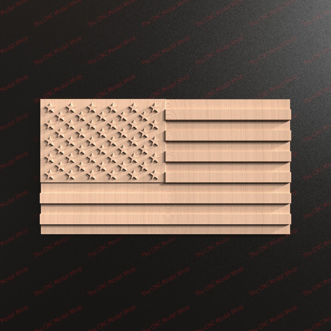 3 Pcs. 3D STL CNC Router File of the American Flag for CNC Carving - Etsy