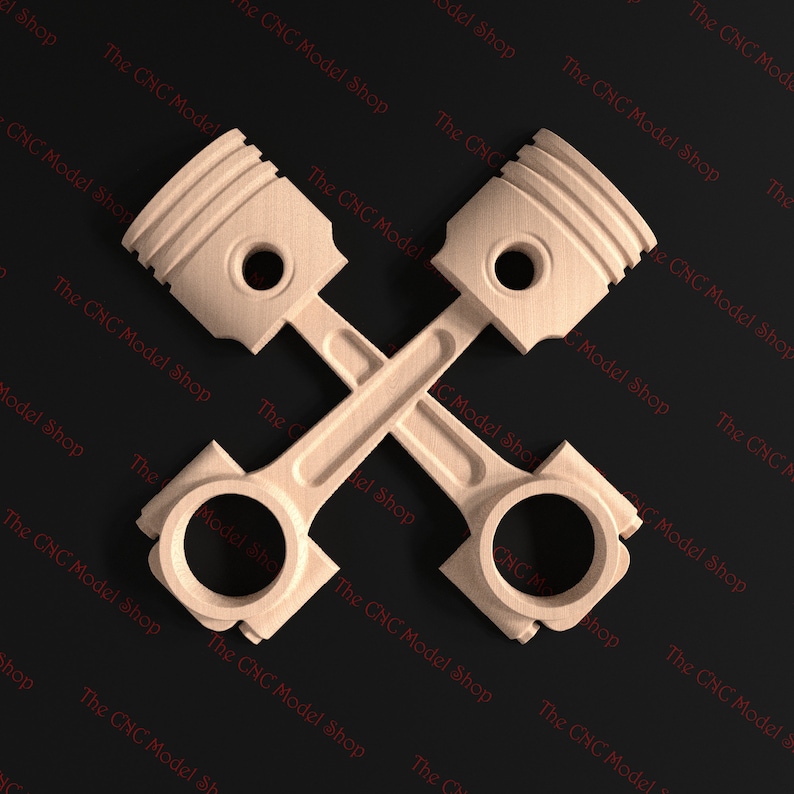 X Pistons 3d Relief Stl File For Cnc Router Carving Etsy