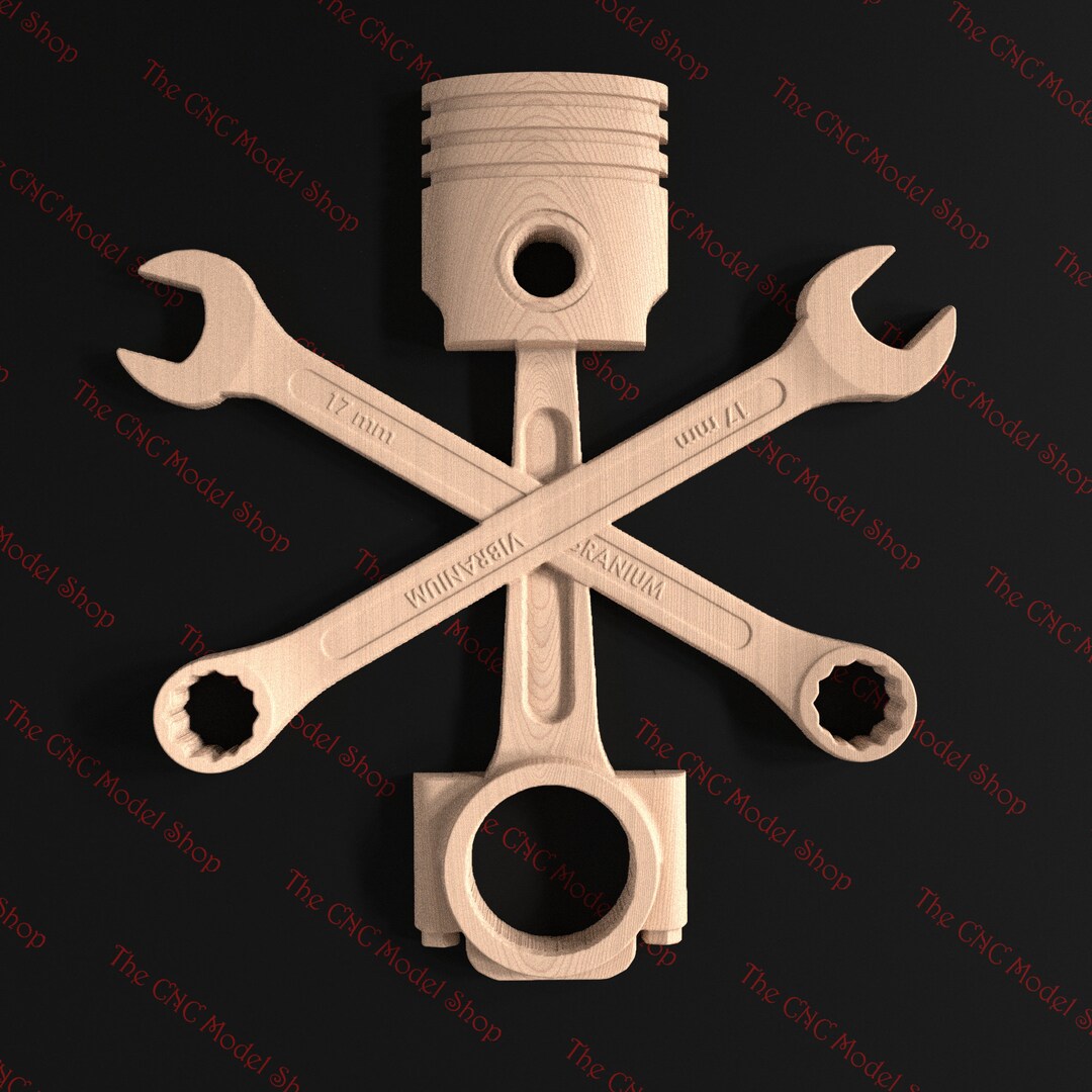 Piston X Wrenches, 3D Relief STL File for CNC Router Carving - Etsy