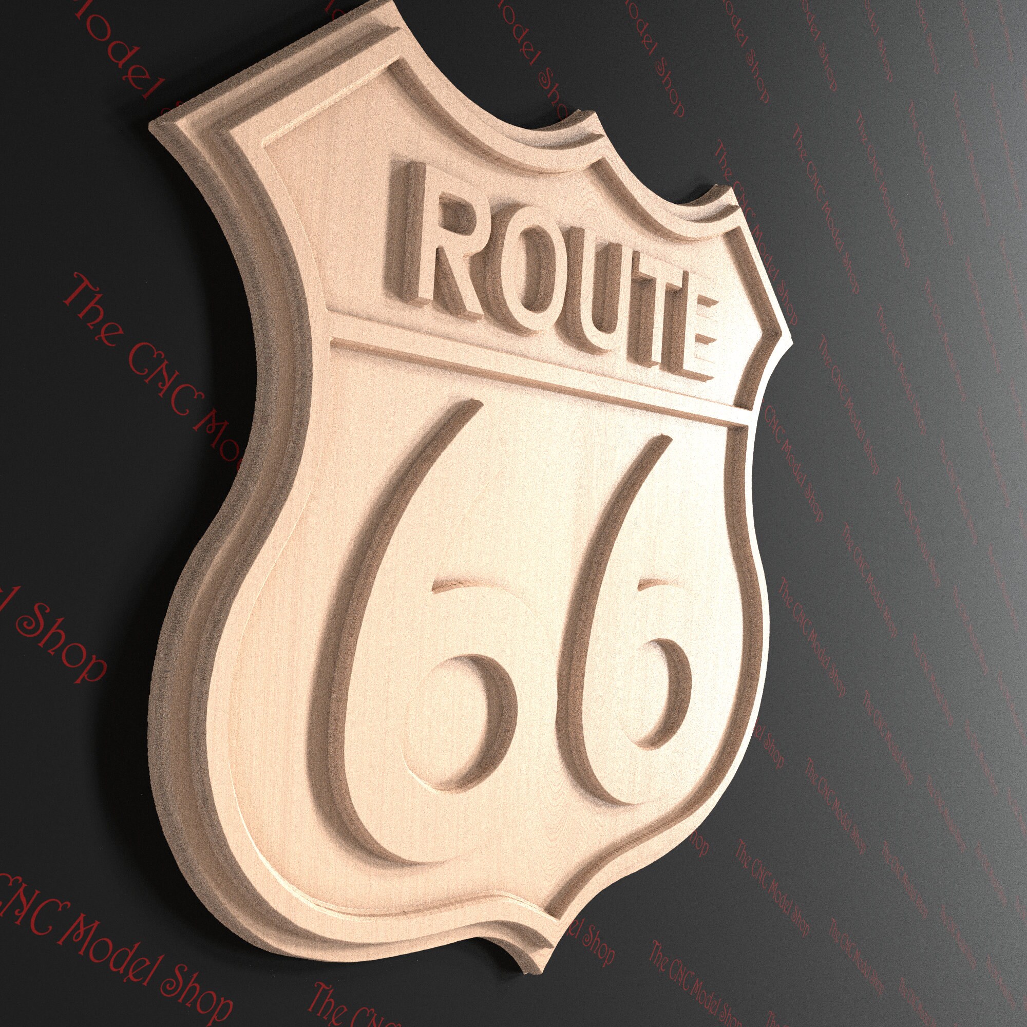 Route 66 Sign 3d .stl Relief CNC Router File for Cnc Carving - Etsy