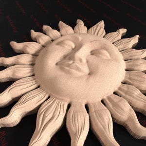 Smiling Sun Face 3D STL Relief File for CNC Router Carving or 3D Resin ...