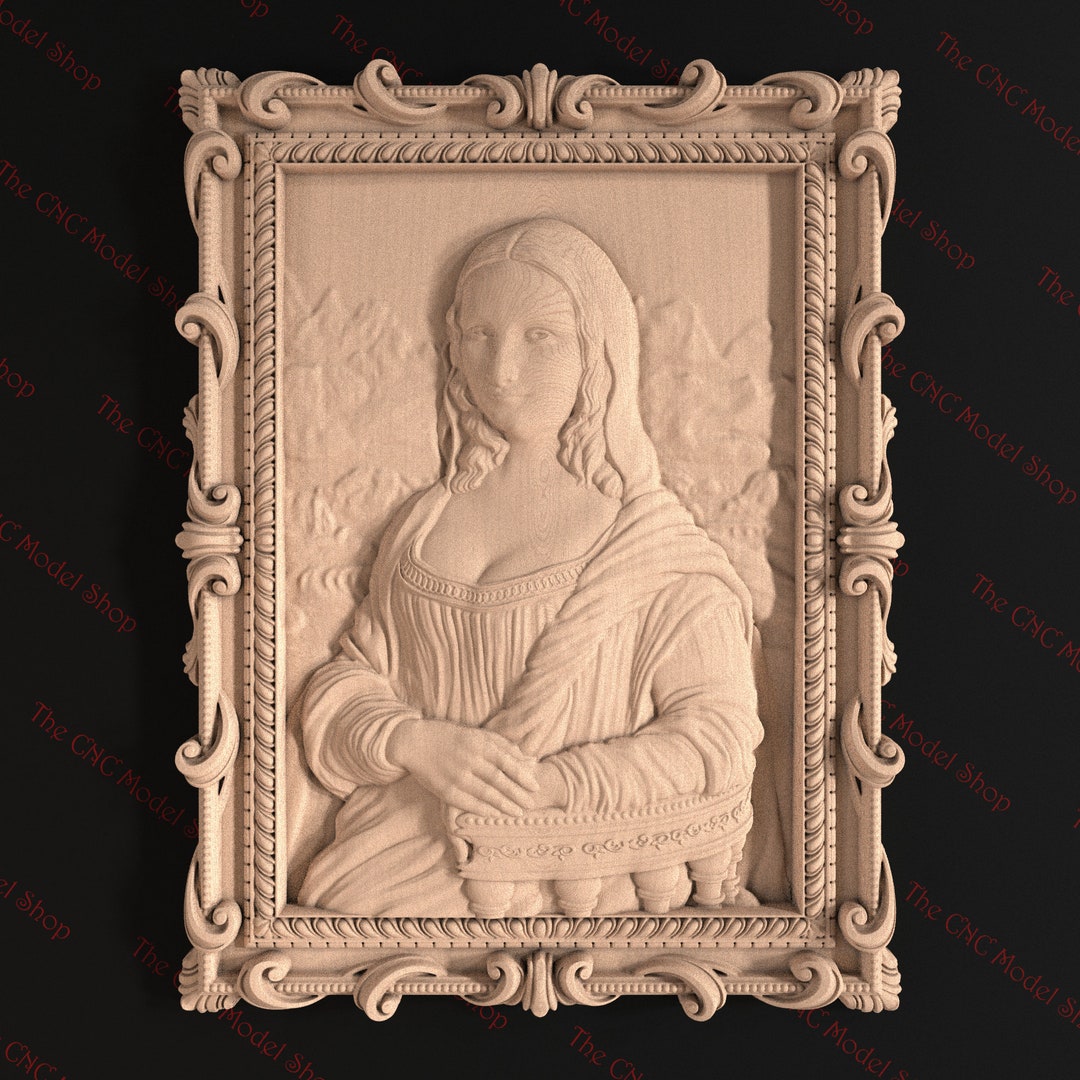3d STL Relief File File of the Mona Lisa for CNC Router Carving - Etsy