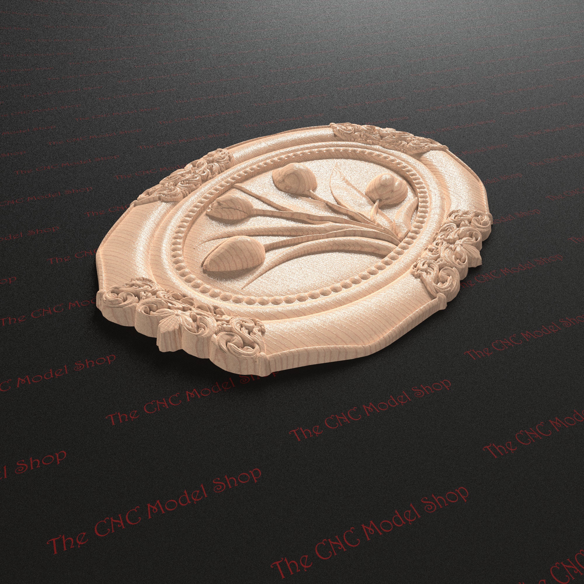 3D STL Relief File of a Floral Design in Frame for CNC Router - Etsy